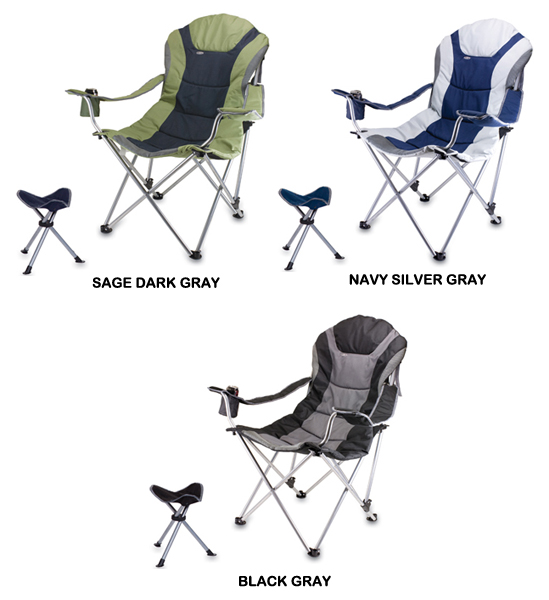 E49101 Picnic Time Reclining Camp Chair with Footrest