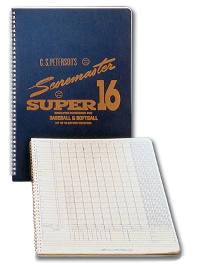 Peterson's Baseball Super 16 Scoremaster Scorebook - Baseball Equipment ...