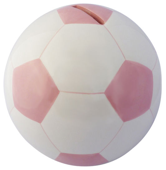 Soccer Ball Pink Money Bank - Soccer Equipment and Gear