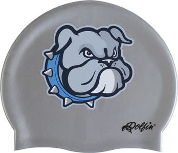 Dolfin Silicone Bulldog Mascot Swim Cap - Swimming Equipment and Gear