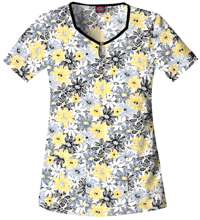 Dickies Women's Natural Print Keyhole Scrub Tops - Cheerleading ...