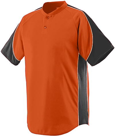 Baseball Blast Jersey Youth Small Orange/Black 2-Button 1531