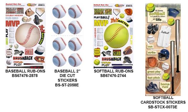 Baseball/Softball scrapbooking stickers gifts - Baseball Equipment & Gear