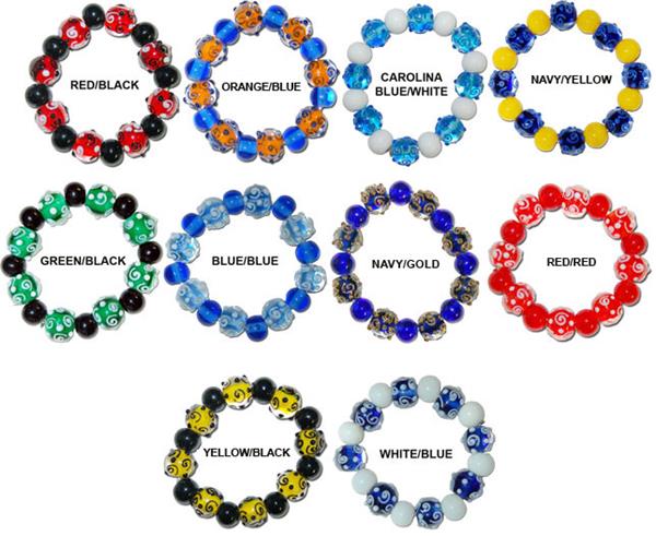 Team/School color beaded bracelets jewelry gifts - Soccer Equipment and ...