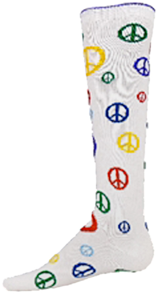 Nouvella Womens Peace Signs Knee High Socks - Soccer Equipment and Gear