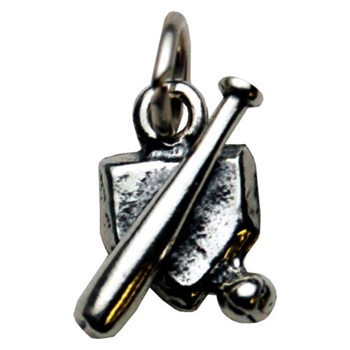 Baseball Plate, Bat & Ball Sterling Silver Charm - Baseball Equipment ...
