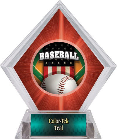 Patriot Custom Baseball Red Diamond Ice Trophy - Baseball Equipment & Gear