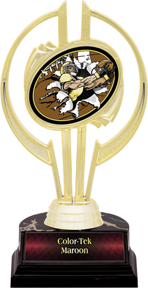 Awards Gold Hurricane 7" Bust-Out Custom Football Trophy - Football ...