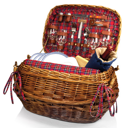 Picnic Time Highlander Willow Tartan Picnic Basket - Playground ...