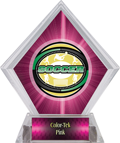 Awards Classic Custom Soccer Pink Diamond Ice Trophy - Soccer Equipment ...