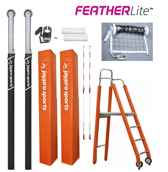 Jaypro Featherlite Volleyball System Package 3.5" PVB-4PKG - Volleyball ...