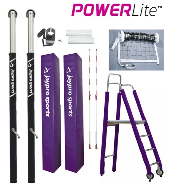 Jaypro Powerlite Volleyball System Package 3" PVB-6PKG - Volleyball ...