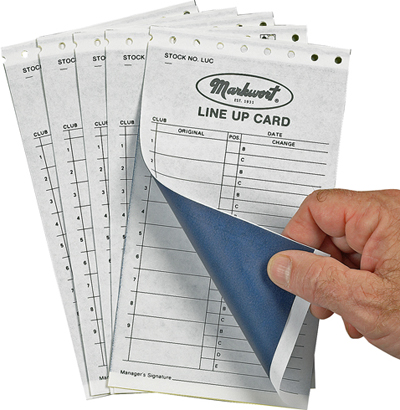 Markwort Baseball Line-Up Cards (DOZEN) - Baseball Equipment & Gear