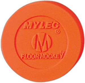 Mylec Orange Hollow Floor Hockey Puck - Playground Equipment and Gear