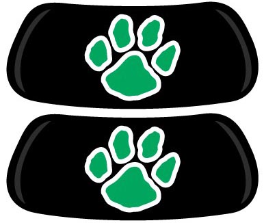 Green Paw Print EYEBLACK Strips - Soccer Equipment and Gear