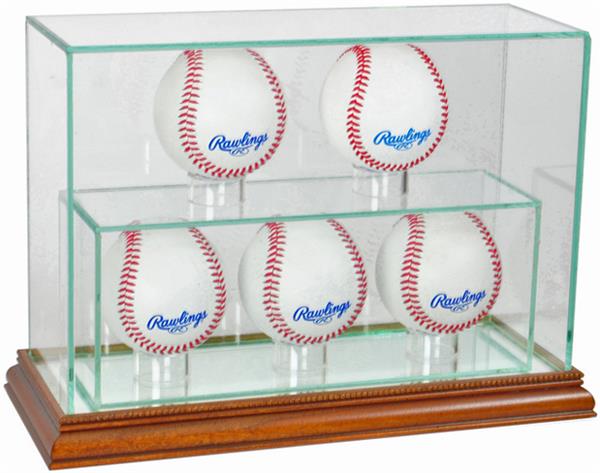 Perfect Cases 5 Upright Baseball Display Case - Baseball Equipment & Gear