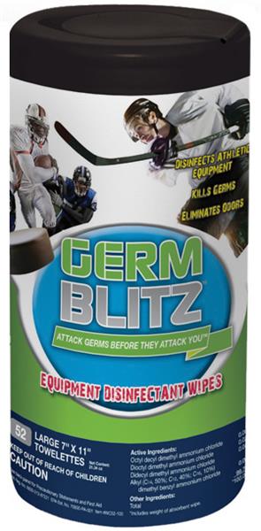 Germ Blitz Sports Equipment Disinfectant Wipes - Soccer Equipment and Gear