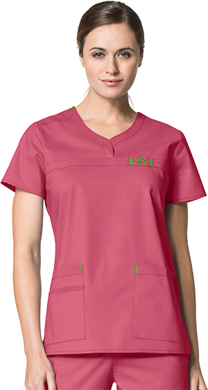 WonderWink Patience Curved Notch Neck Scrub Top - Soccer Equipment and Gear