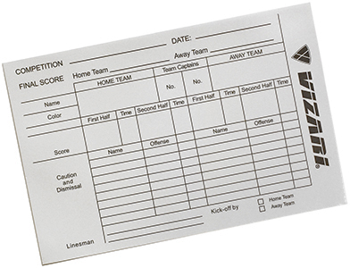 Vizari Referee Score Sheets Refill - Soccer Equipment and Gear