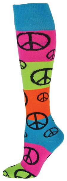 Size Small 6-8.5 Rainbow Peace Signs Socks (1-Pair) - Closeout Sale ...