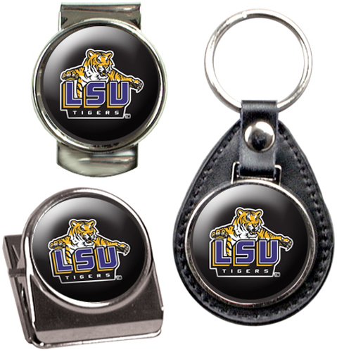 E85051 NCAA LSU Tigers Key Chain Money Clip & Magnet Set
