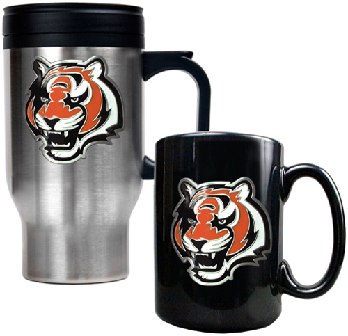 NFL Cincinnati Bengals Travel Mug & Coffee Mug Set - Fan Gear