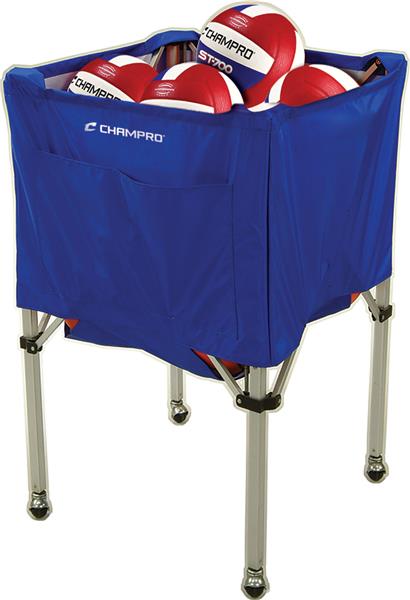 Champro Fold-Up Rolling Ball Cart - Basketball Equipment and Gear