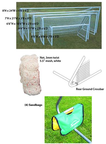 Soccer Aluminum Round Club Goals 8'x24' Sets - Soccer Equipment and Gear