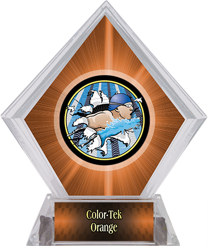 Hasty Awards Orange Diamond Custom Swimming Ice Trophy - Swimming ...