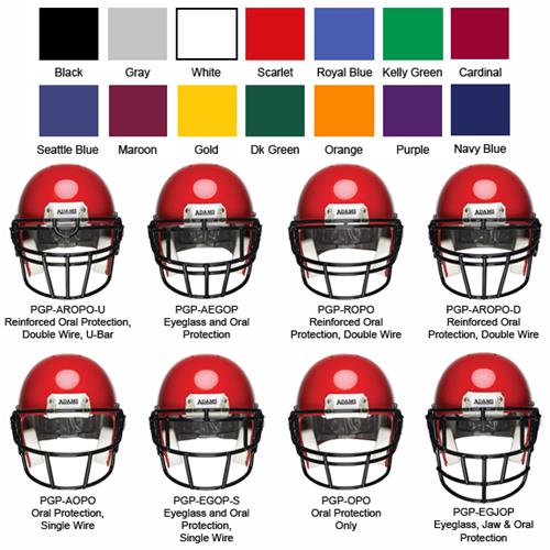 Adams Adult PGP Backs/Specialty Football Facemask - Football Equipment ...
