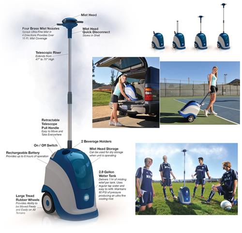 Liquid Shade Portable Misting Station No Cords - Soccer Equipment and Gear