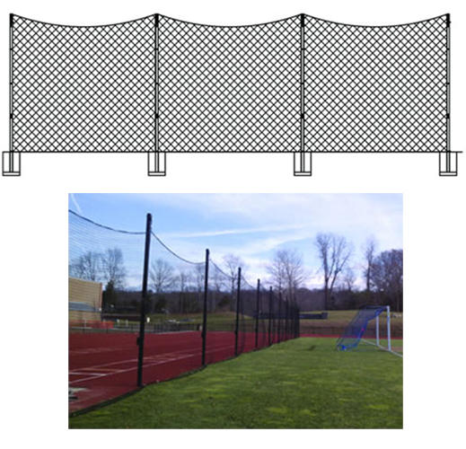Jaypro 65' FieldPro Multi-Sport Ball Stop System - Football Equipment ...