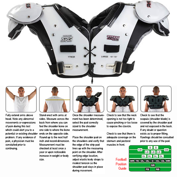 E9379 Rawlings Titan Pro TTNQB Football Shoulder Pads