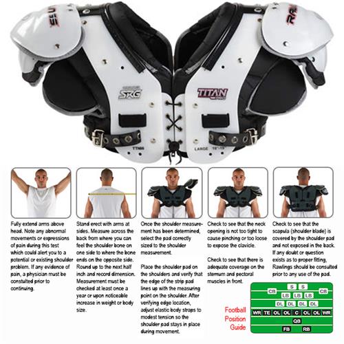 Rawlings Titan Pro TTN86 Football Shoulder Pads - Football Equipment ...