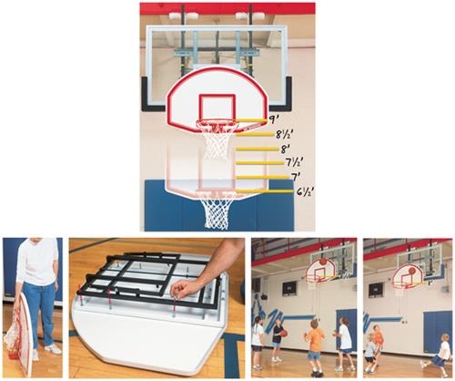 Bison 6-In-1 Easy Up Youth Basketball Mini Goal - Basketball Equipment ...