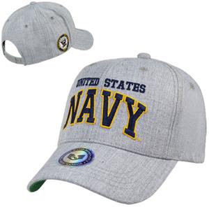 E95186 Heather Grey Navy Military Cap