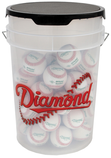 Diamond 6 Gallon Baseball/Softball Clear Bucket - Baseball Equipment & Gear