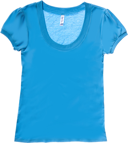 Womens (Aqua,Chocolate,Soft Pink, Off White) Ultra Soft Scoop Neck T ...