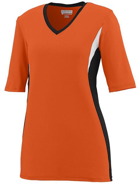 Womens "WXS" ( ORANGE/BLACK) Half Sleeve Volleyball Jersey - Volleyball ...