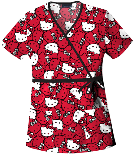 Tooniforms Women's Hello Kitty Faces Scrub Top - Cheerleading Equipment ...