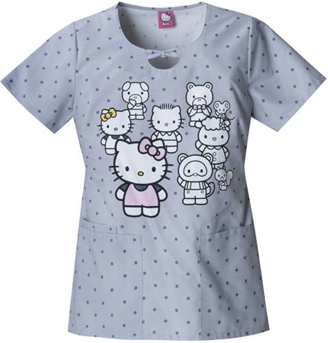 Tooniforms Women's Hello Kitty Family Scrub Top - Cheerleading ...