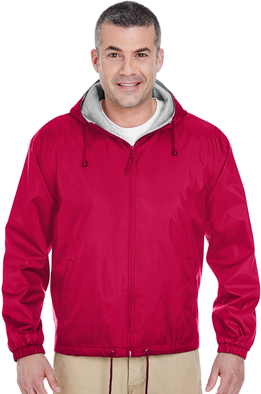 E123261 UltraClub Mens Fleece-Lined Hooded Jacket