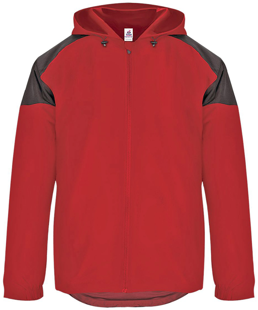 E205330 Badger Loose Fit Hooded Jacket, Adult (AXL,A2XL - Graphite,Red ...