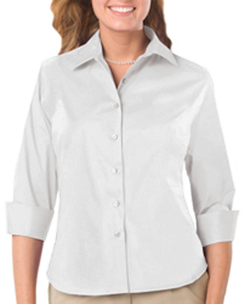 E13971 Blue Generation 3/4 Sleeve Stretch Poplin Blouse
