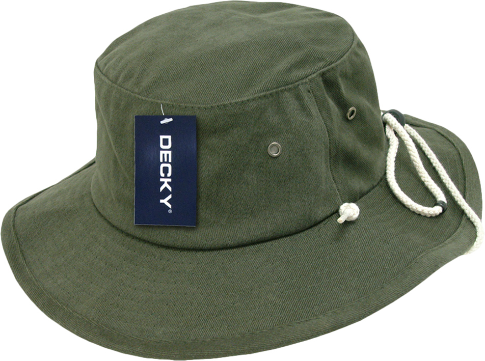 E108605 Decky Aussie Plain Outback Bucket Hats