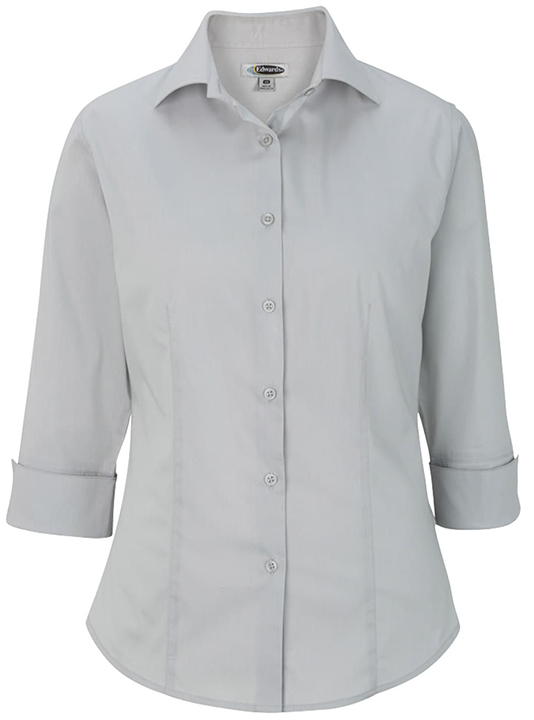 E30494 Edwards Women 3/4 Sleeve Stretch Broadcloth Blouse