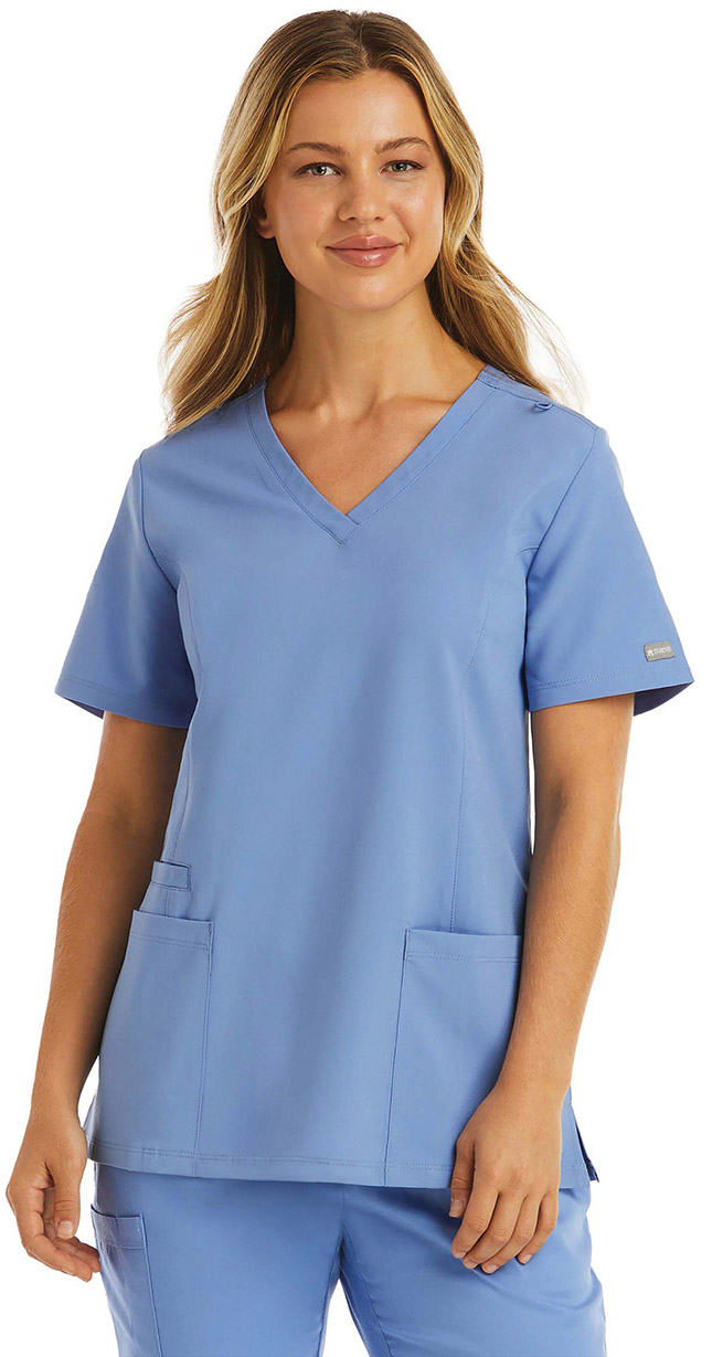 E199843 Maevn Womens Momentum Double V-Neck Scrub Top 5001