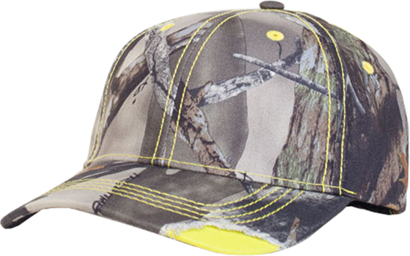 E107697 Pacific Headwear Distressed Hunters Camo Caps