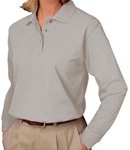 E13893 Blue Generation Ladies LS Pique Polo Shirts