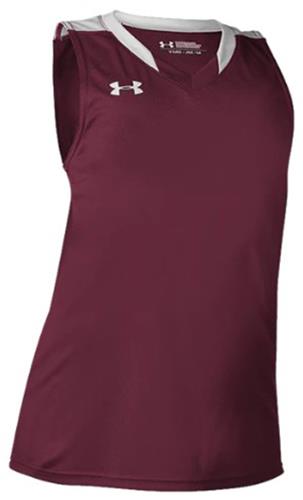 E205177 Under Armour Womens Sleeveless Basketball Jersey (Maroon,Navy ...